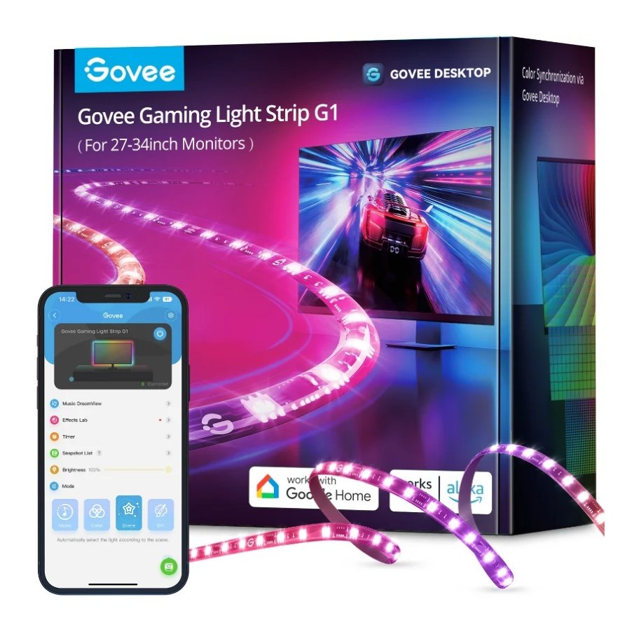 Pc Screen Extension LED Light 27-34" Govee Gaming Light Strip G1 H6609 ...