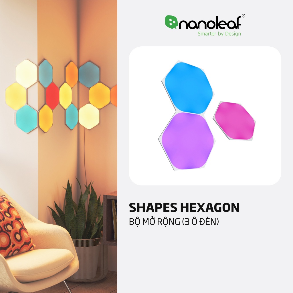 Nanoleaf Shapes Hexagonal Smart Assembly RGB LED Light with 3 Light ...