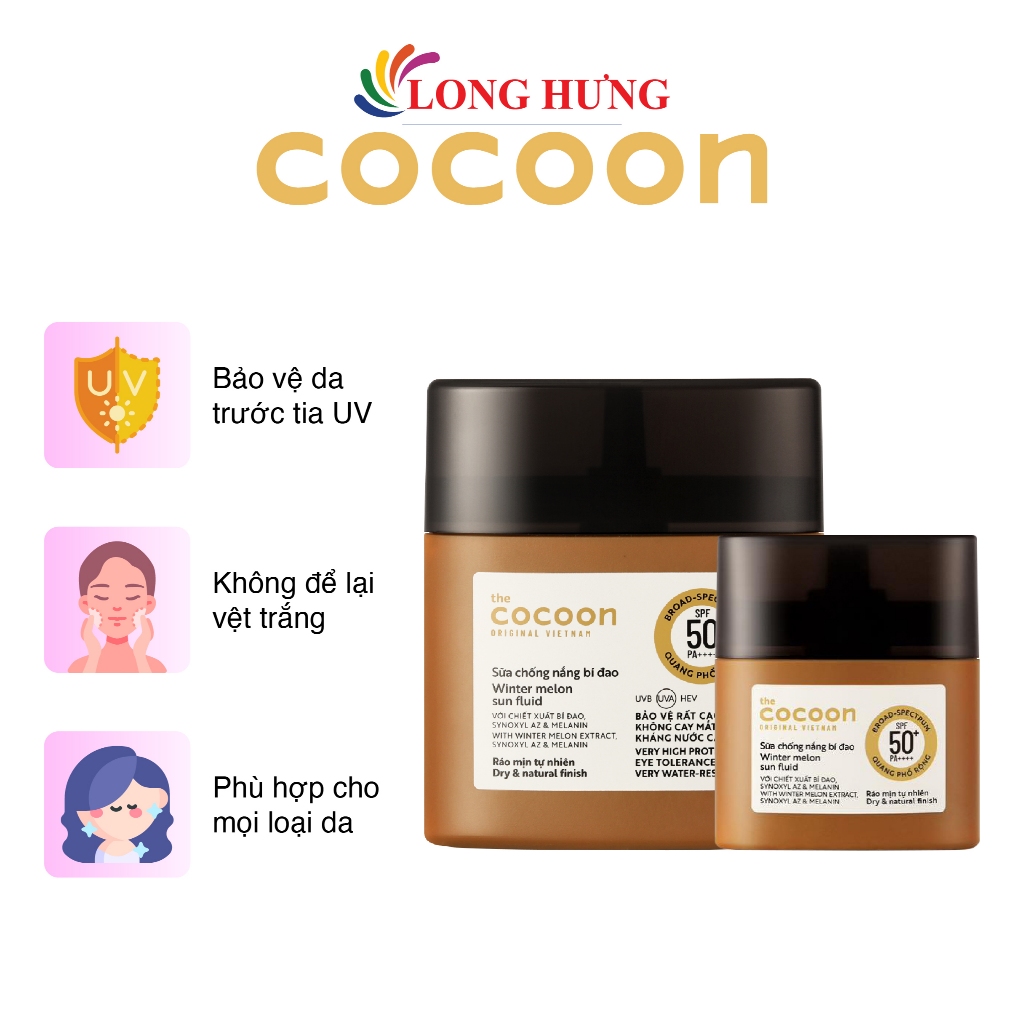 Cocoon Winter Melon Sun Fluid SPF 50+ PA++++ (5ml/15ml/50ml) | Shopee ...