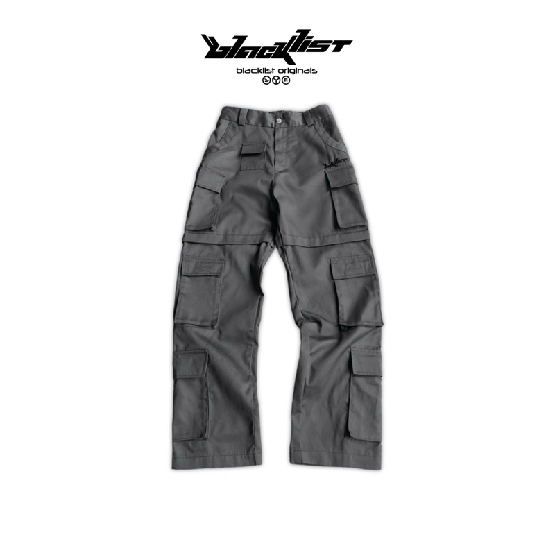 Khaki pants with BLACKLIST box pocket | Multi-pocket CARGO PANTS ...