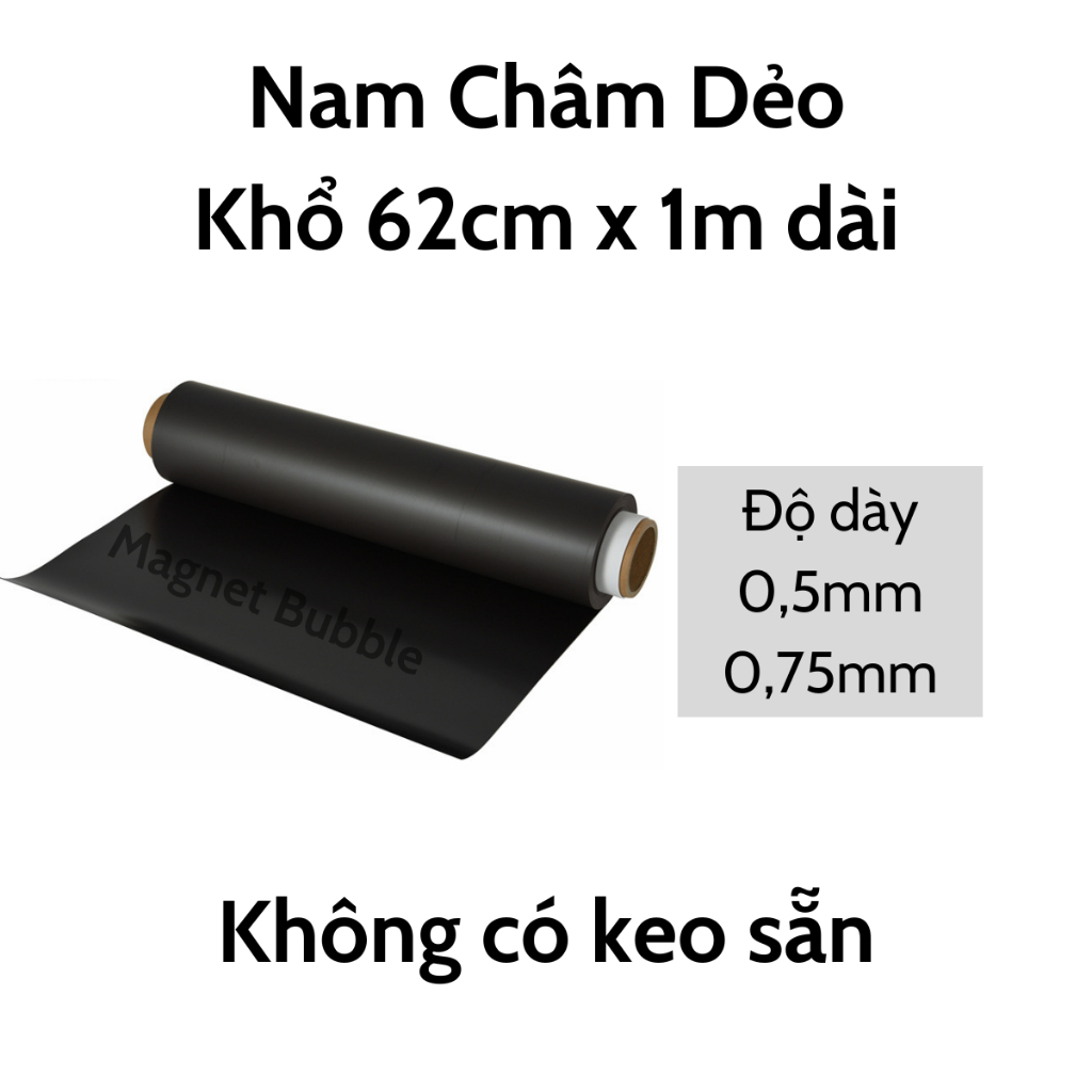 Flexible rolled magnet, size 62cm x 1m long, thickness 0.5mm, 0.75mm ...
