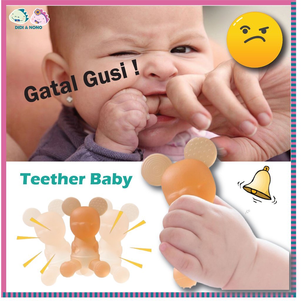 Bear Gums For Babies From 0-12 Months Old, Premium Silicone Chewing Toy ...