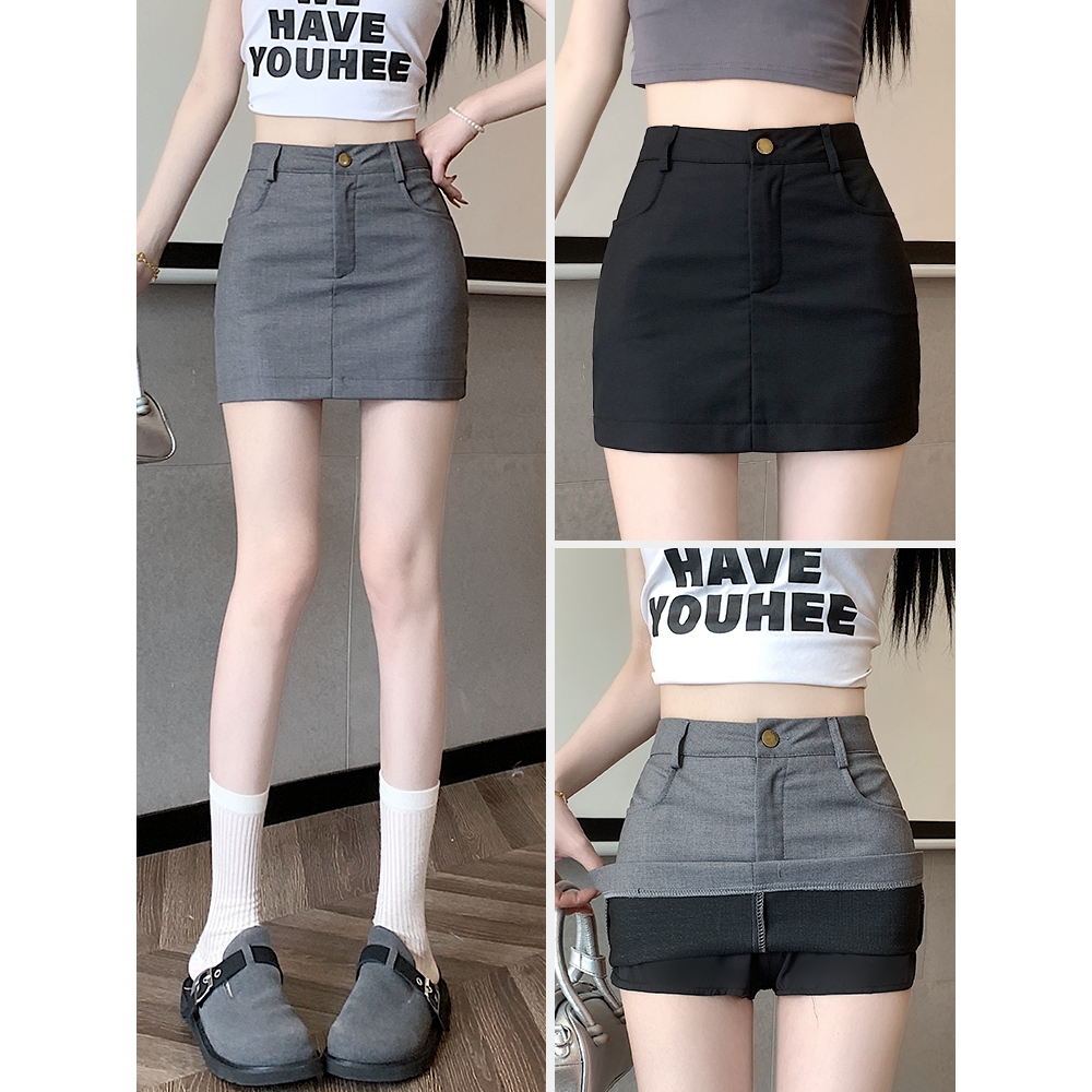 Welded Fabric Short Skirt [No Belt Included] With Pants In Super Hot ...