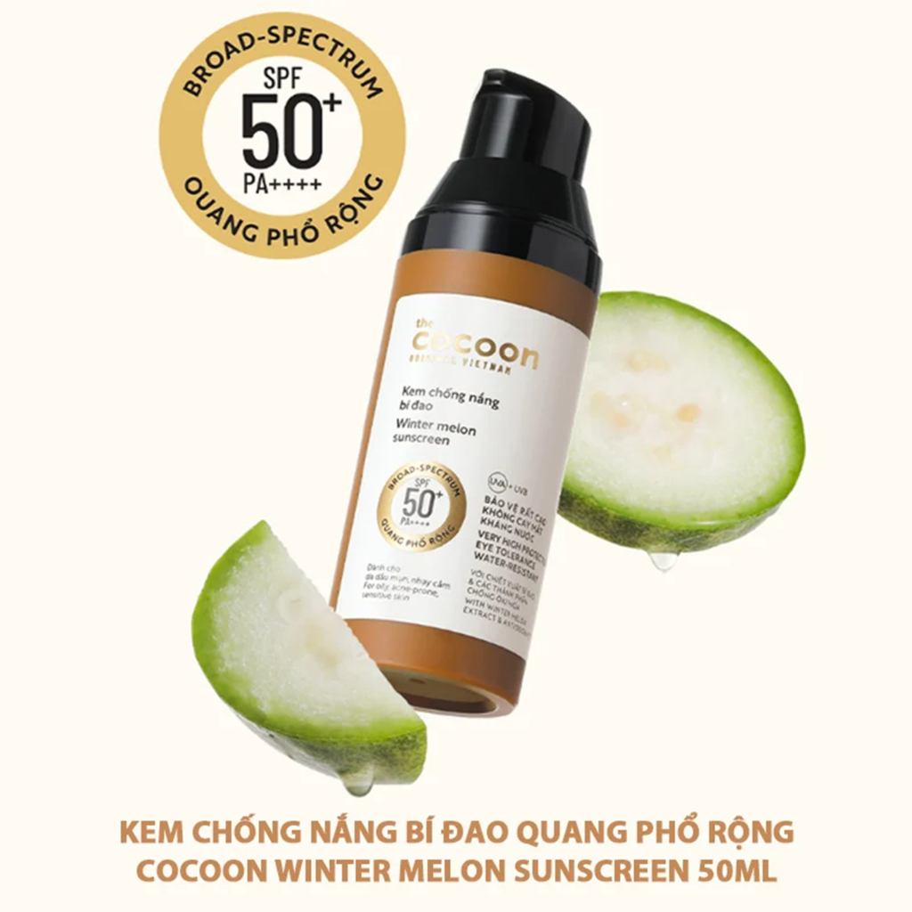Cocoon Suncreen Sunscreen SPF 50 + PA ++++ Winter Melon Broad Spectrum ...