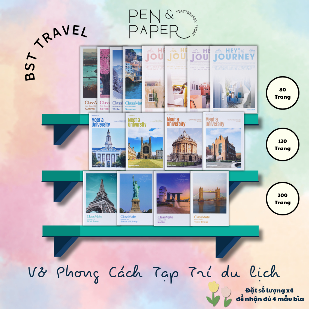 Classmate B5 Horizontal Line BST Travel Modern Travel Magazine Style 80 ...