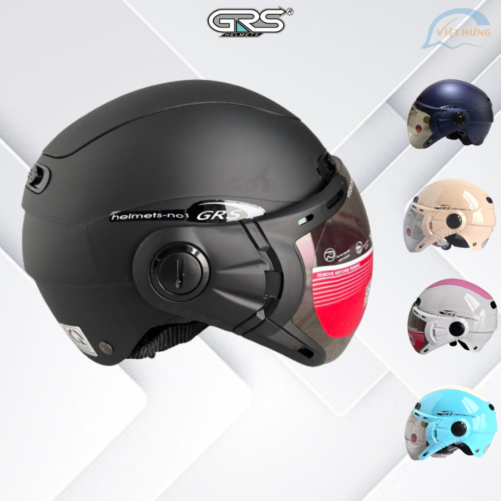 High Quality 1/2 Head Helmet with Goggles - GRS A102K - Head ...