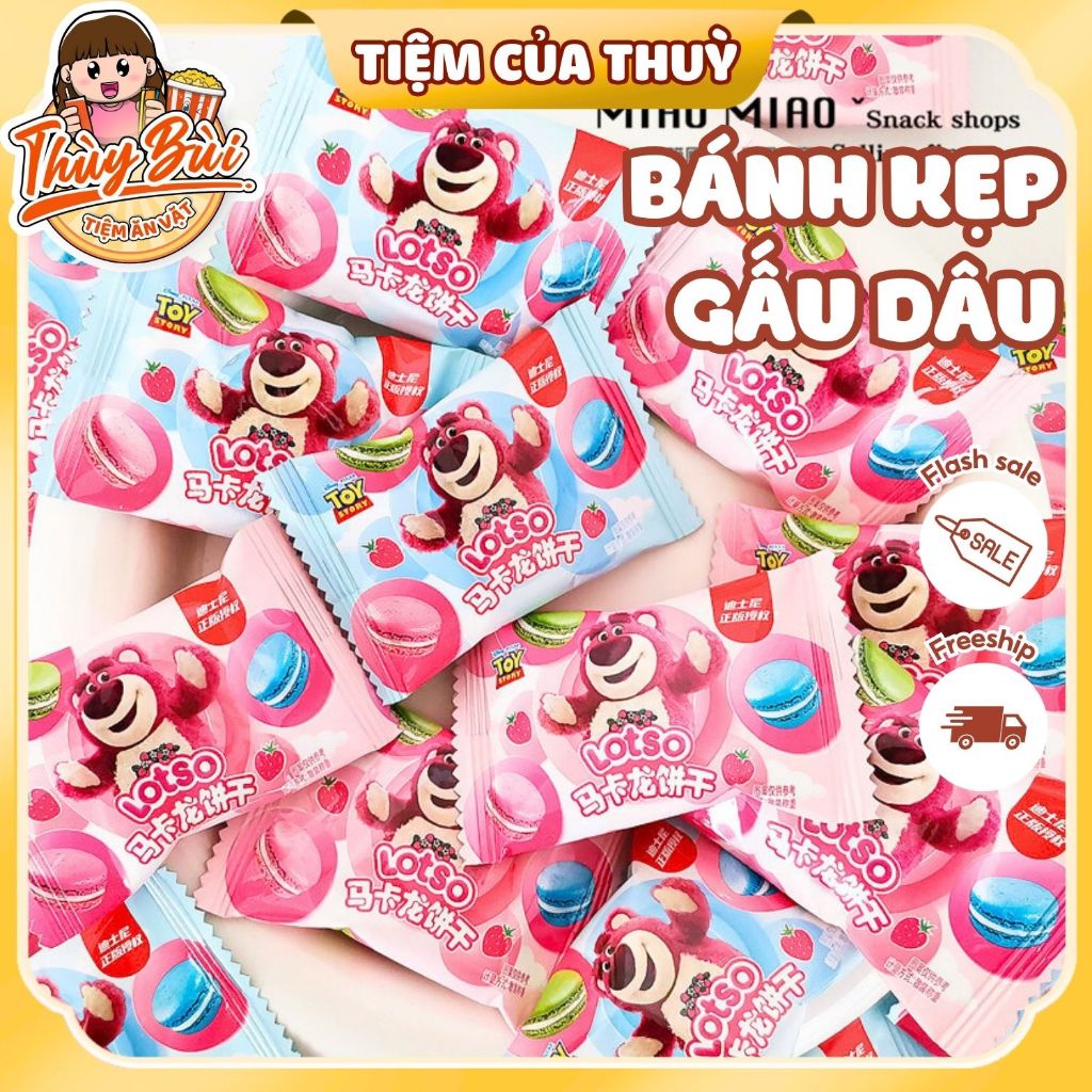 Losto Strawberry Bear Cream Macaron Biscuits, Strawberry Bear Cake ...
