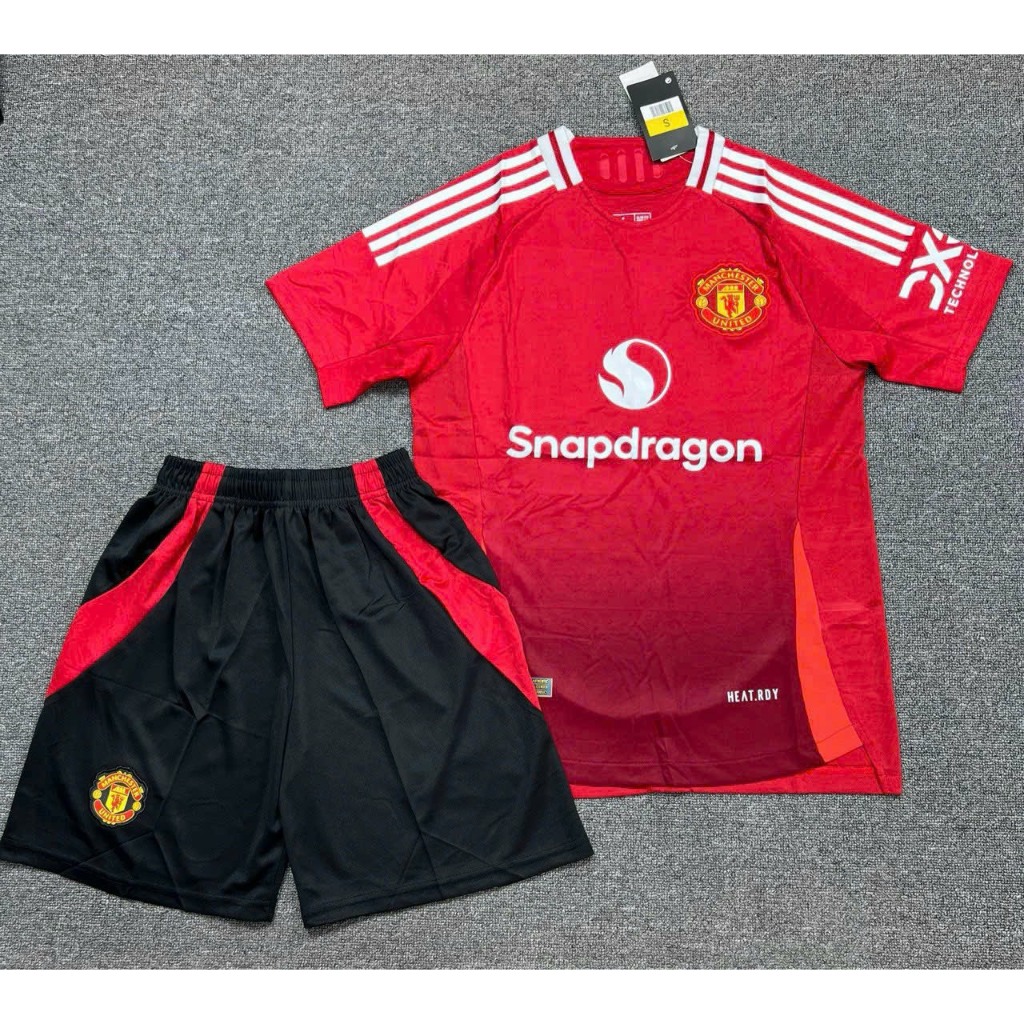 New 2025 red MU football kit with high quality Thai FEX elastic (black ...