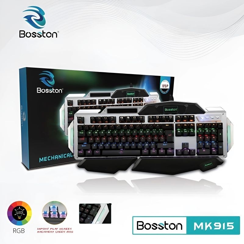 Bosston Mk915 RGB Fullsize Blue Wired Mechanical Keyboard | Shopee Malaysia