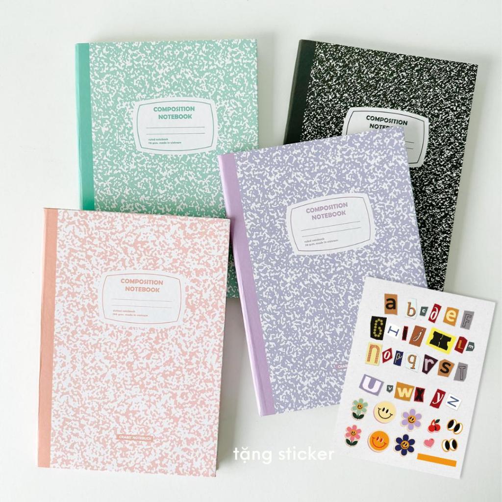 Notebook 200 300 500 hardcover pages with dot grid and free Crabit ...