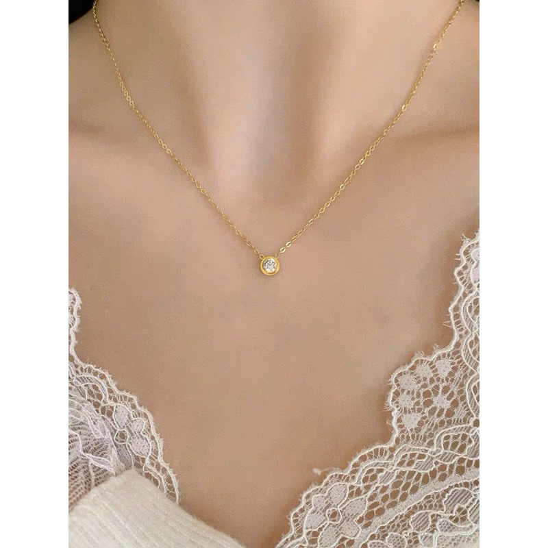 [DV010] Small Diamond Titanium Necklace_Hi CoBe | Shopee Malaysia