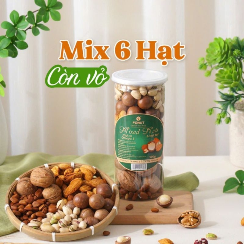 Mixed nuts 6 types of nutritious nuts 500gr box | Shopee Malaysia