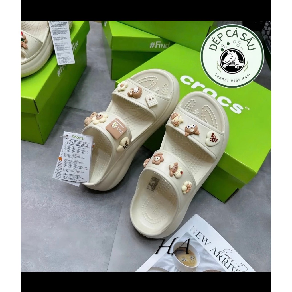 Crocs Crush Classic sandal with padded sole, Korean form, pretty wedge ...