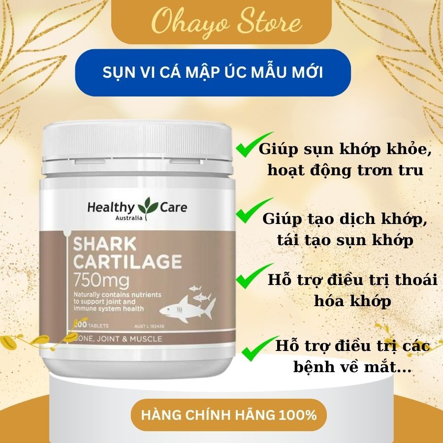 Australian Shark Cartilage capsules 750mg Healthy Care Shark Cartilage ...