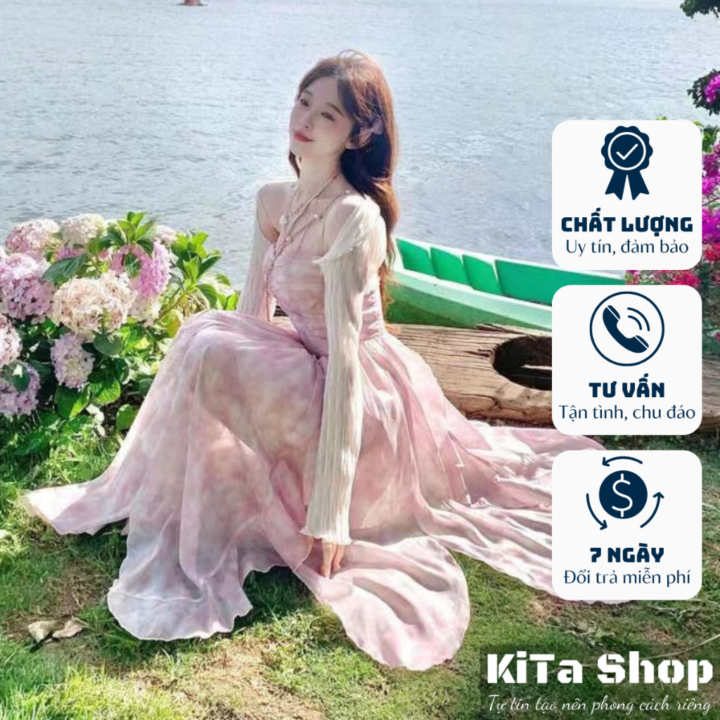 Kita Shop princess maxi dress in gentle French style with new design ...
