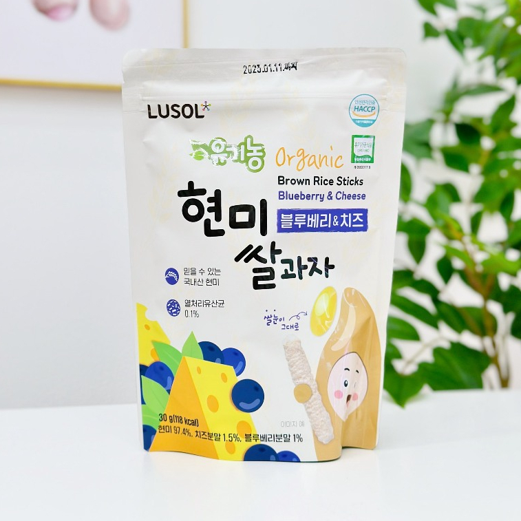 Lusol Korean organic brown rice weaning cake 30g for babies from 6 ...