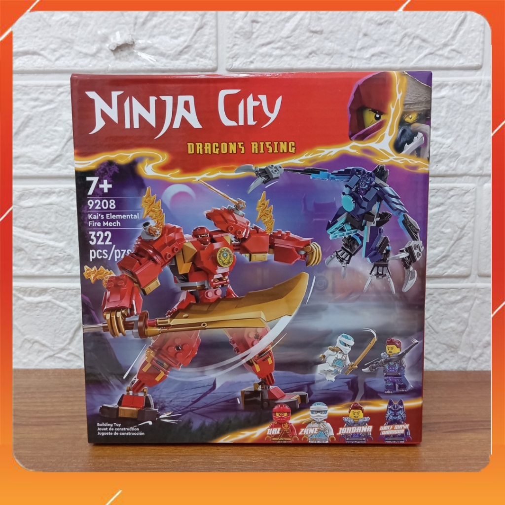 Ninja Assembly Toy NINJA Dragon Rissing 2 Kai Elemental Fire Mech 9208 ...