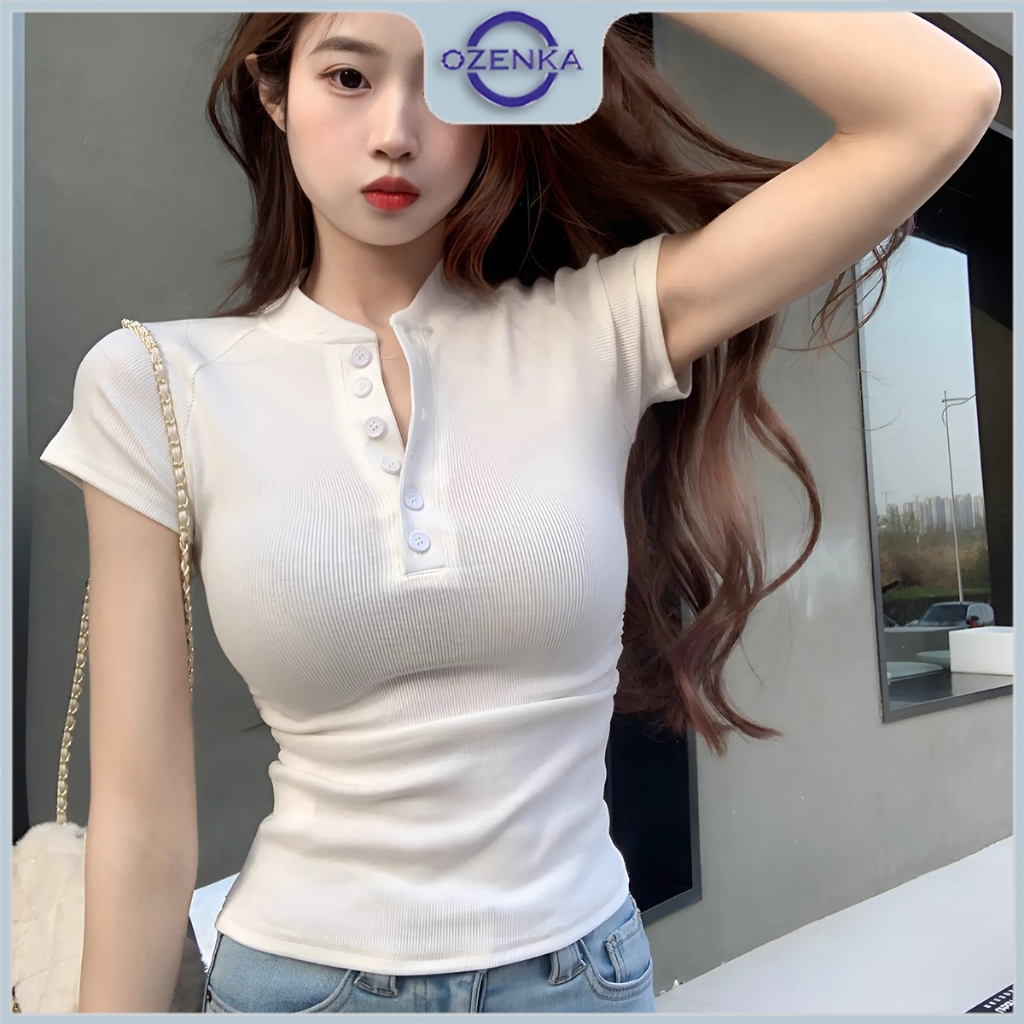 Ozenka luxury black and white toothpick body-hugging baby tee shirt ...