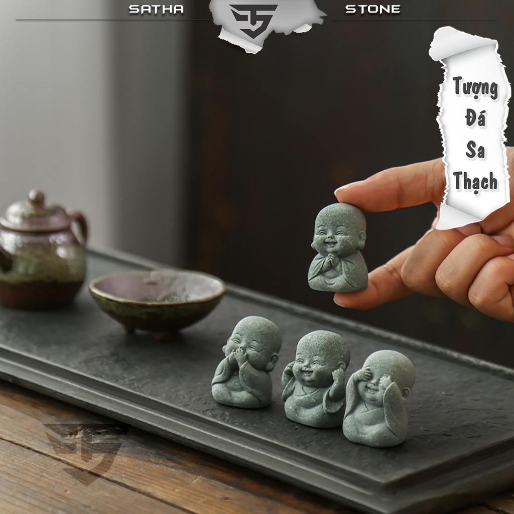 SA Sandstone mini four-empty statue set ST0236 - Deco statue ...