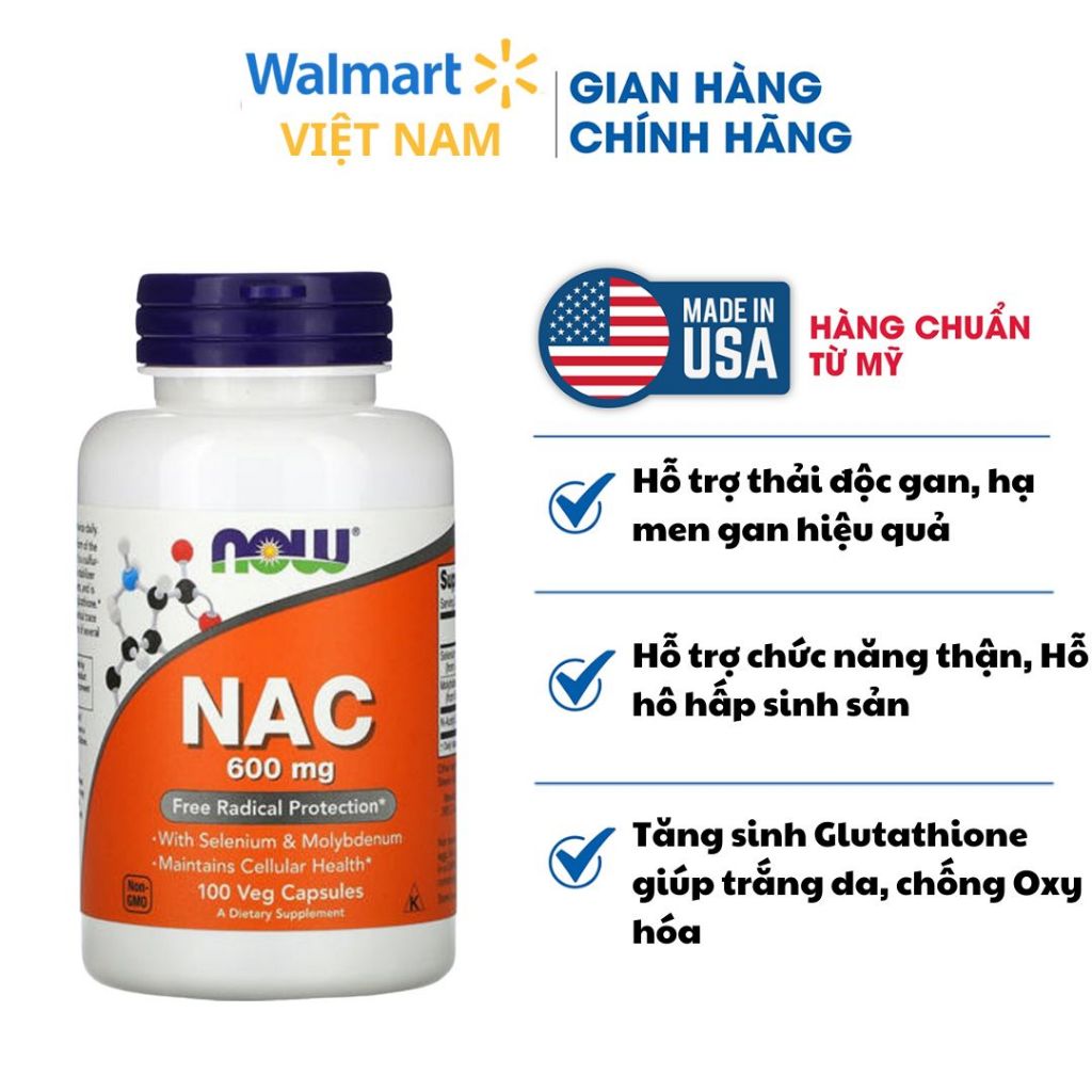 Liver Detoxification NOW NAC 600 mg Box Of 100 Us Imported Tablets To ...