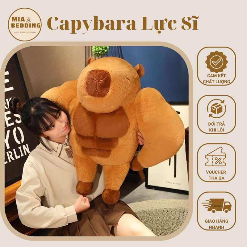 Muscular Athlete Capybara Teddy Bear, Super Cool 6-Pack Capybara ...