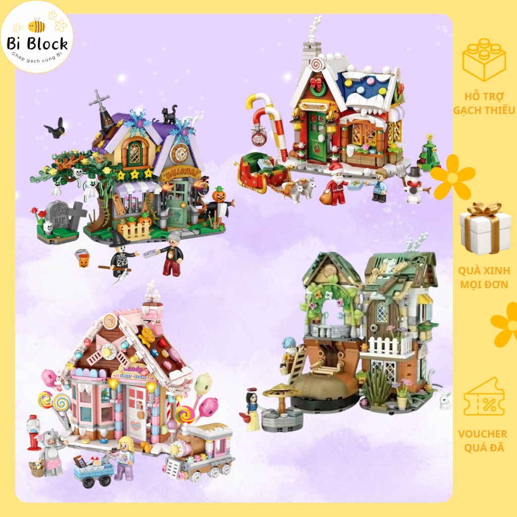 Mini building block assembly set Haloween Christmas Fairy House ...