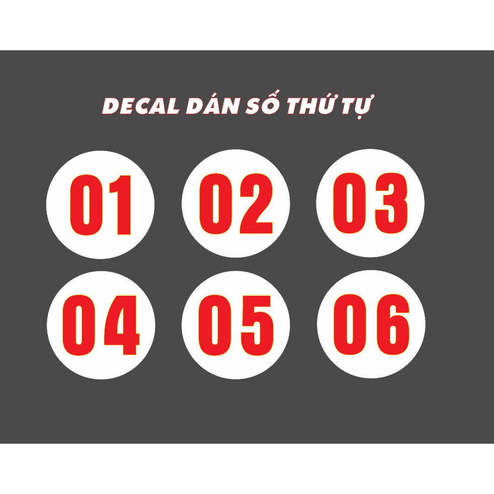 [Red Model] Sequential Number Decal, Table Number Sticker Pre-cut ...