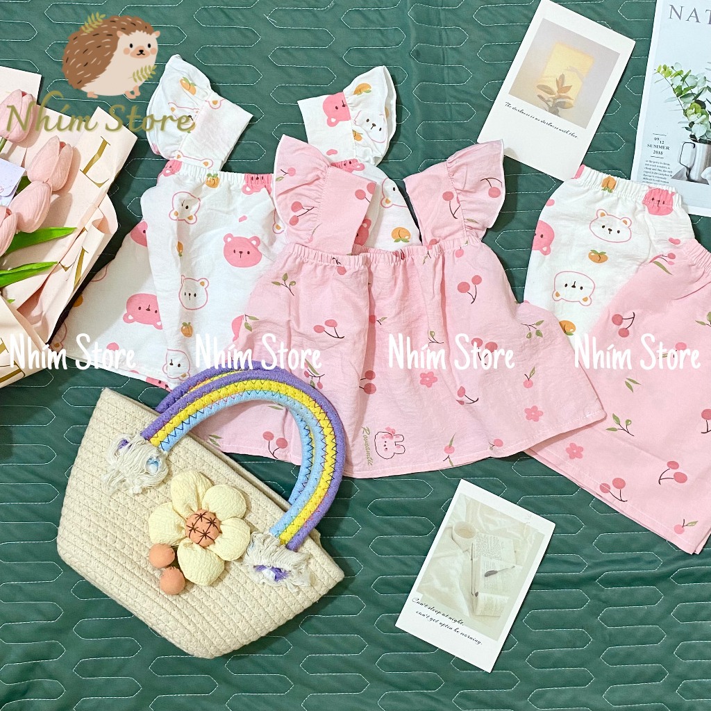 Soft and cool fairy wing rattan pajama set for beautiful little girls ...