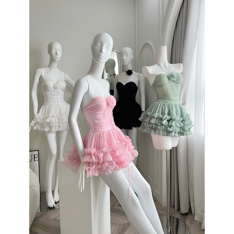 Super pretty princess bustier dress with flowers | Shopee Malaysia