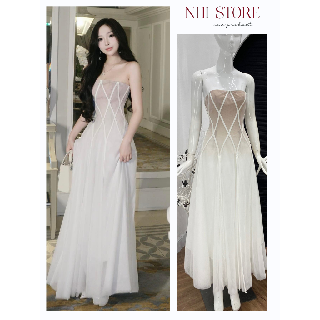 [Ready Stock - Fire Speed] Luxury Long Chest Cup Dress With Chest ...