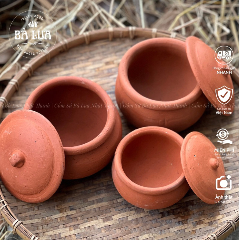 Clay pots, terracotta pots 10-14cm thick, unglazed, rice cooking pots ...