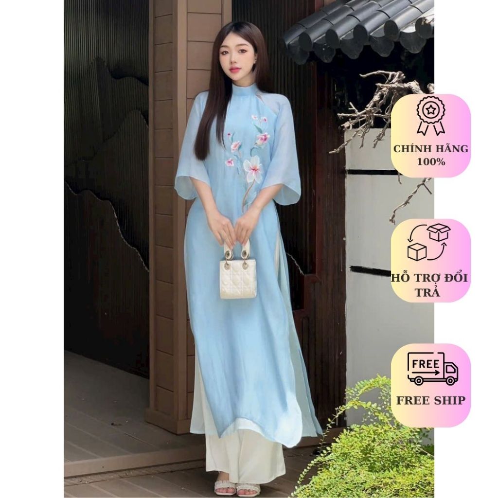 Thanh Tra innovative ao dai in high quality Crep silk fabric by Lucci.Design | Shopee Malaysia
