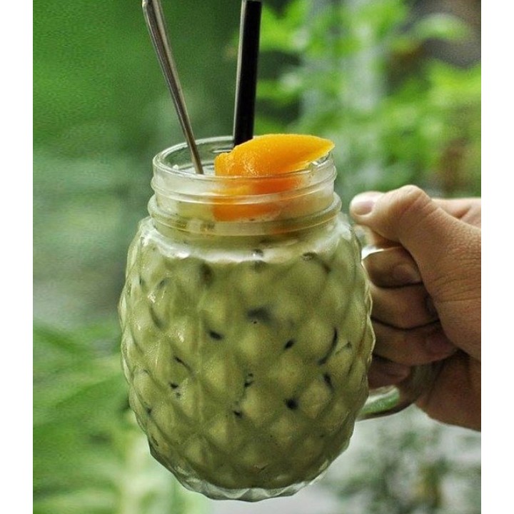 500ml pineapple-shaped glass cup with aluminum lid | Shopee Malaysia