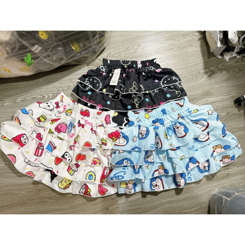 Multi-layered skirt with cartoon patterns, cute and colorful style ...