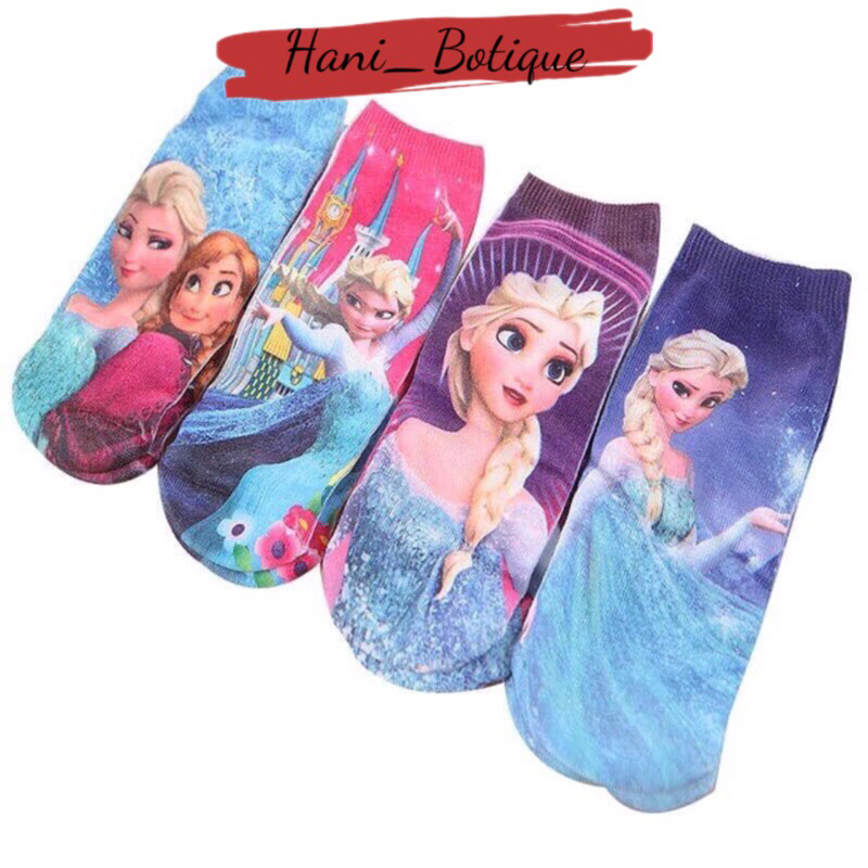 Set of 12 Pairs of Elsa Socks for Girls 1-8 Years Old | Shopee Malaysia