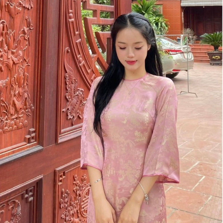 Innovative Ao Dai Silk Brocade Flower Tablets SUMIN May Available With ...