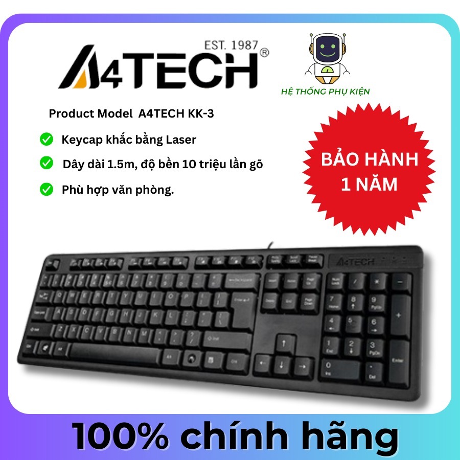 Basic Office Keyboard A4Tech KK-3 - GENUINE PRODUCT, | Shopee Malaysia