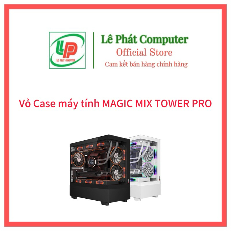 Magic MIX TOWER PRO Computer Case (Full M-ATX) - Black/White - No Fan ...