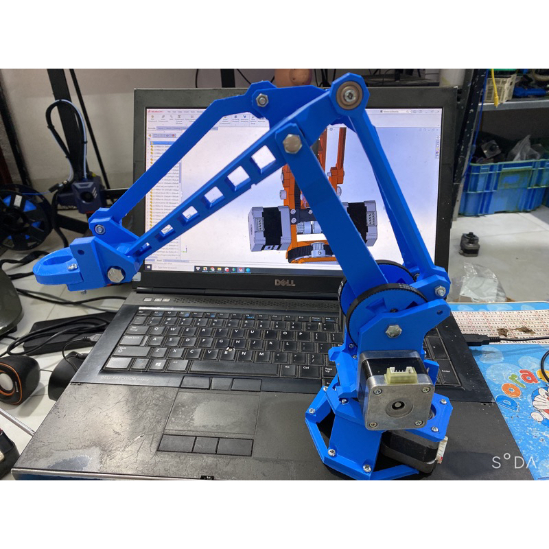 3-step robot arm, robot arm, 3D printed with stepper motor (random ...