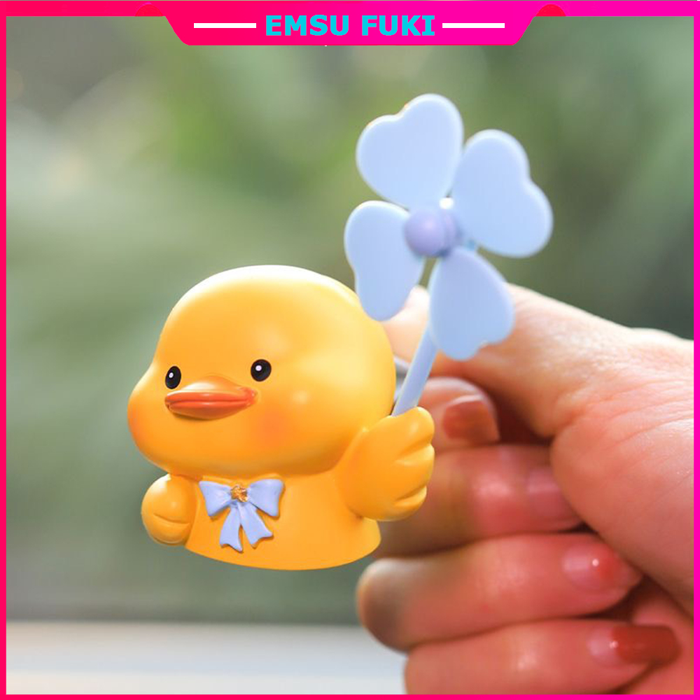 Yellow Duck Car-Style Car Decoration Model With Fan Blades And ...