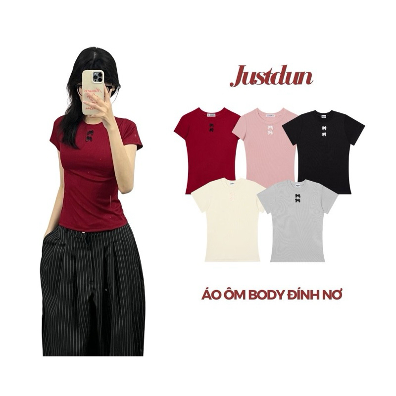 Body-hugging t-shirt with ribbed bow | Shopee Malaysia
