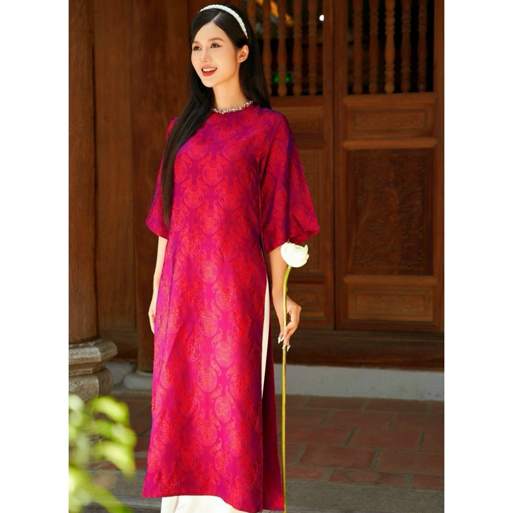 High-quality brocade ao dai for happy life, modern ao dai for young ...