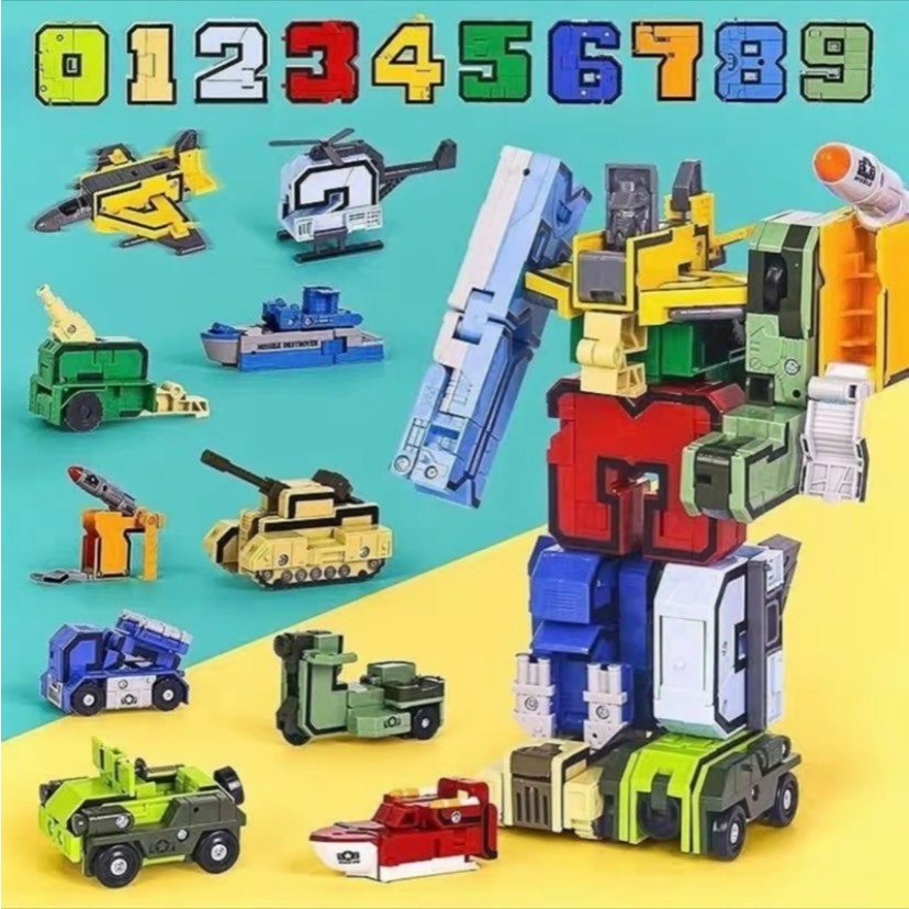 10-digit transforming assembly toy, transforming digital robot, large ...