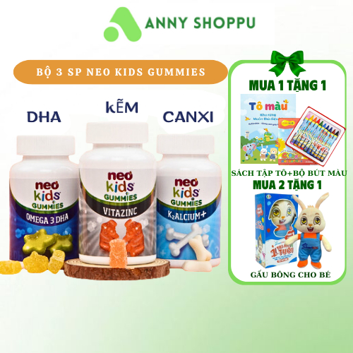 Set OF 3 Neo Kids GUMMIES, Neo Kids Calcium, Neo Kids ZinC, Neo Kids ...