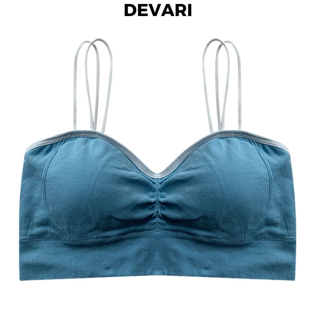 High quality cotton rimless bra with soft thin foam padding hugging ...