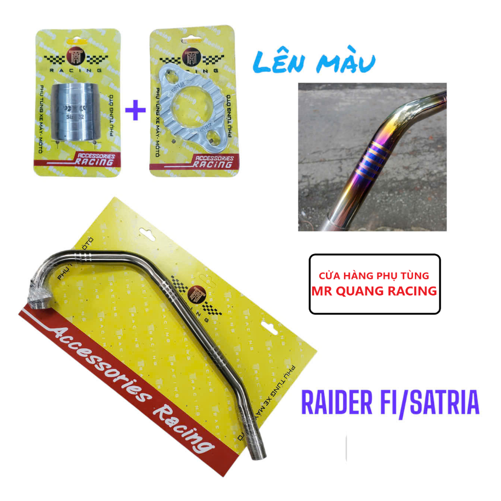 Colored 32mm Titanium exhaust for Raider Fi / Satria models with temple ...
