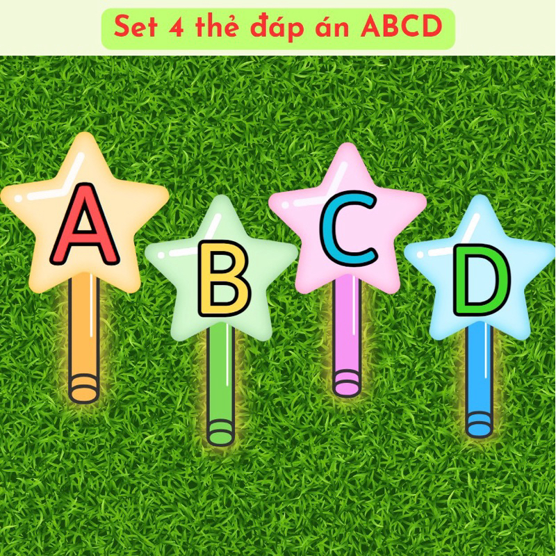 Set of 4 laminated ABCD answer cards for children to play with the ...