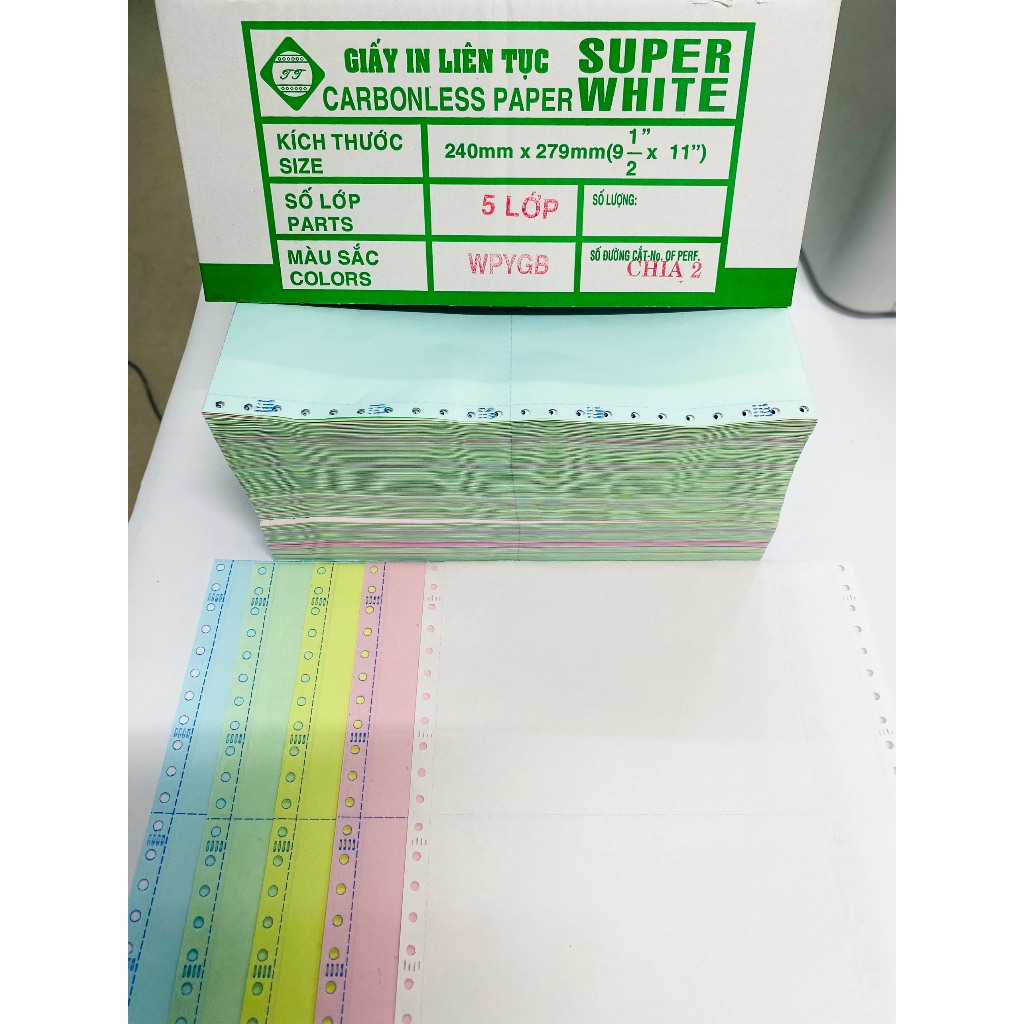 Continuous Printing Computer Paper 240 x 279 1-6 Layers Carbonless Page ...