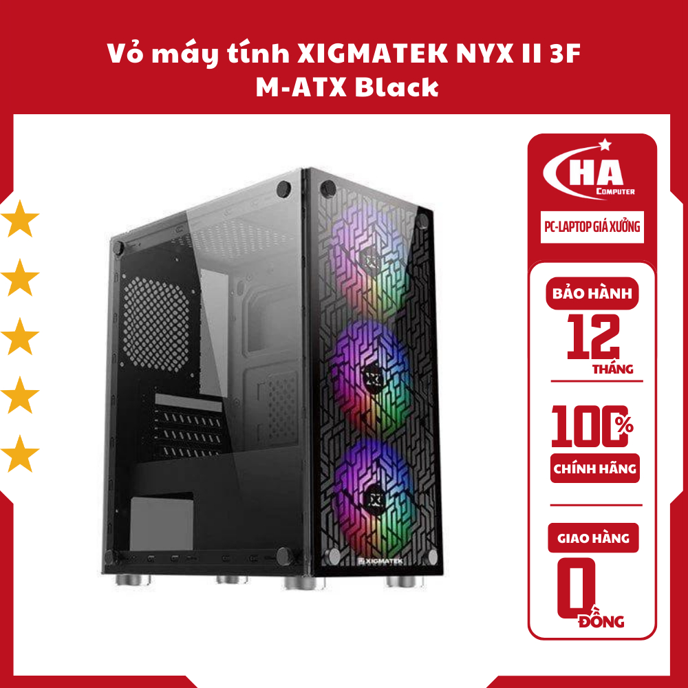 Xigmatek NYX II 3F M-ATX Black Computer Case | Shopee Malaysia