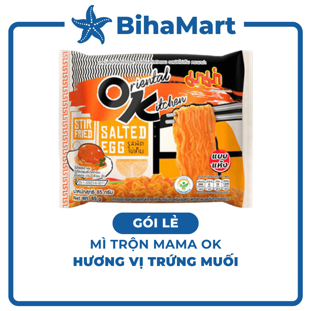 [RETAIL Package] - Mama OK - Mama OK Salted Egg Stir-fried Noodles (85g ...